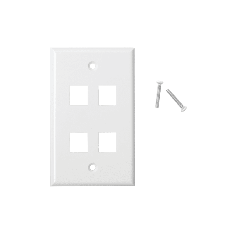 Faceplate placa de pared 4 puertos, LTK-F4R – Lanprosa Faceplate placa de pared 4 puertos, LTK-F4R – Lanprosa